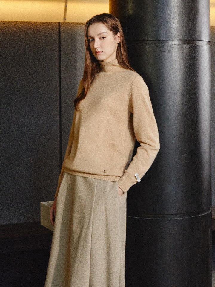 izzat baba 캐시미어 하이넥 풀오버 니트 dark beige 548000 51 % 266320